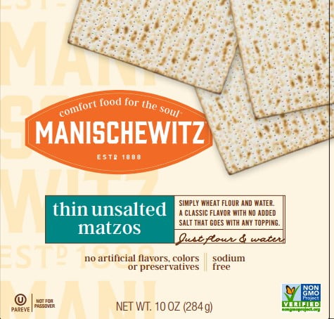 Manischewitz Thin Unsalted Matzo, 10 oz - Walmart.com