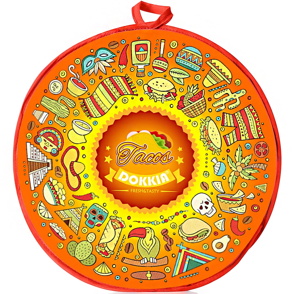 DOKKIA Mexican Taco Tortilla Warmer Pouch 12 Inch Insulated Cloth ...