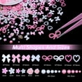 3D Nail Charms Gems, Pink Color Bows Acrylic Spring Blossom Tiny ...