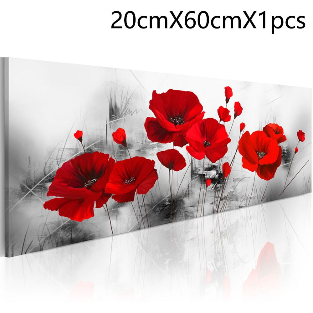 Click here for Candyn Unframed Red Poppy Rose Flower Canvas Print... prices
