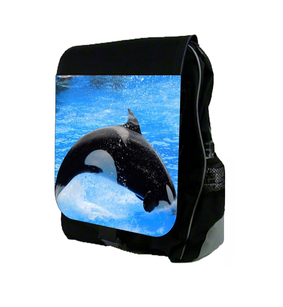 Orca Killer Whale Large Black School Backpack - Walmart.com