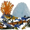 Ocean Plastic Playset - 41pc Shark & Sea Creature Toys, 15 Unique ...