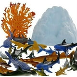 Ocean Plastic Playset - 41pc Shark & Sea Creature Toys, 15 Unique ...