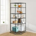 "WELLAND 6-Tier Wire Shelving Rack, Adjustable Shelf Corner Unit, Black ...