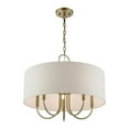 Livex Lighting Blossom 5-Light Pendant Chandelier, Antique Brass Finish, Dining Room Ceiling ...