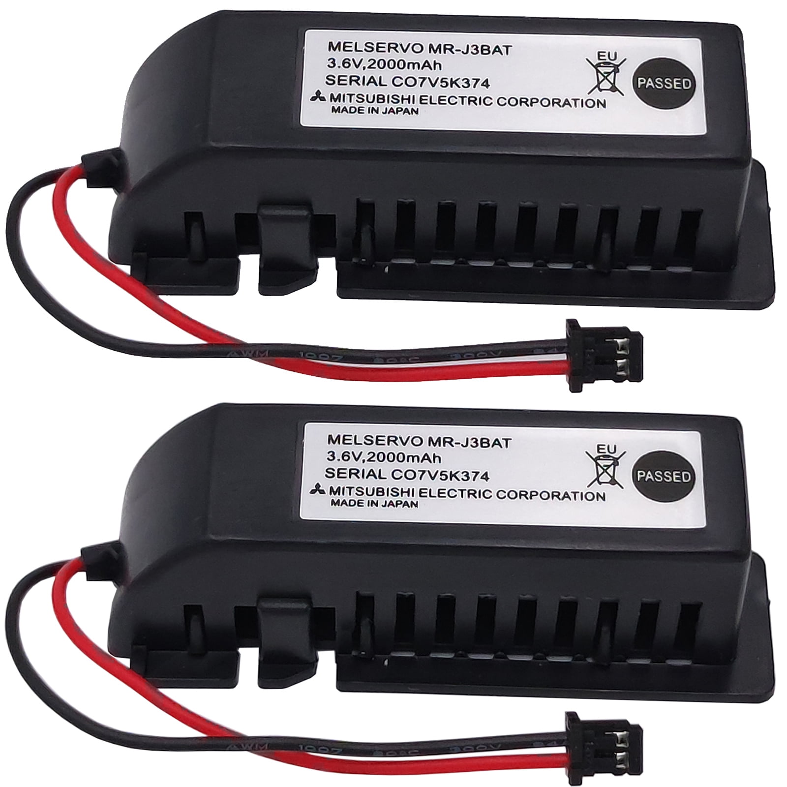 (2-Pack) MR-J3BAT ER6VC119A/B 3.6V 2000mAh PLC Battery for ER6VC119A/B ...