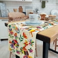 Mexican Floral Beige Dining Table Runner 72 inches Long, Cinco De Mayo ...
