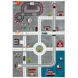SAFAVIEH Carousel Kids Devan Train Track Area Rug, Grey/Ivory, 4' x 6 ...