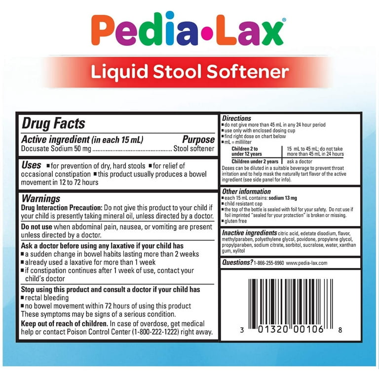 Pedia Lax Liquid Stool Softener