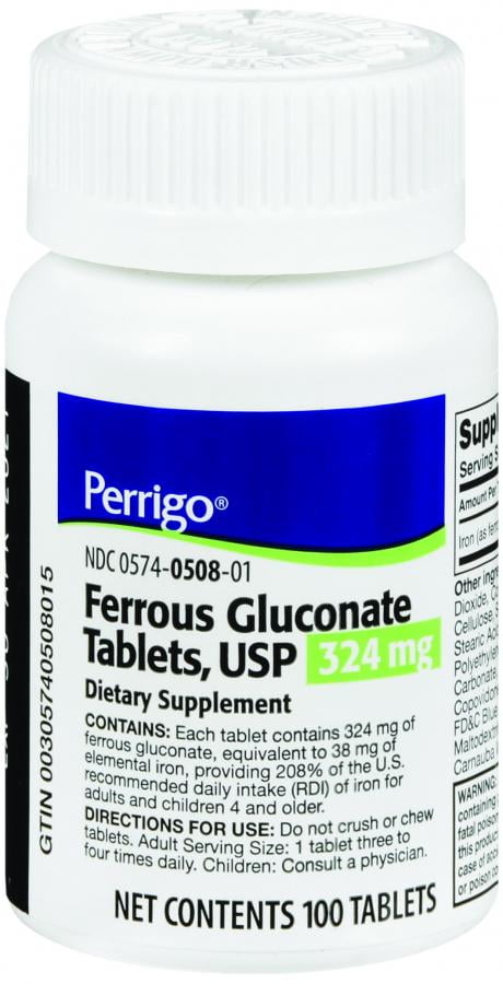 Perrigo Iron Supplement, 324 mg Strength Tablet, 100 Count - Walmart.com