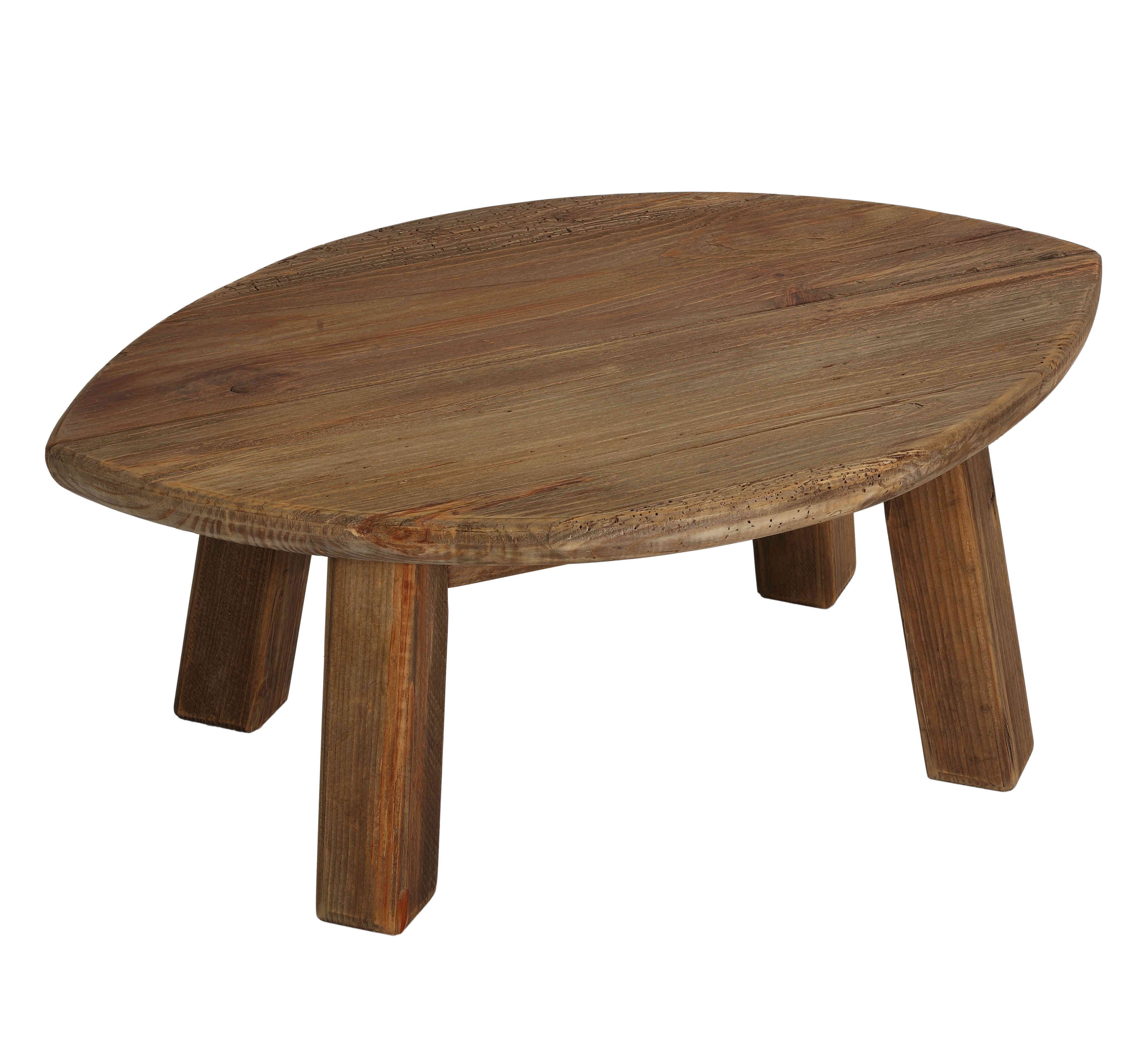 Bare Decor Wilder Oval Coffee Table, Solid Reclaimed Wood, Small ...