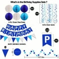 RICHTOP Happy Birthday Banner Blue Paper Flag Bunting Confetti Garland ...