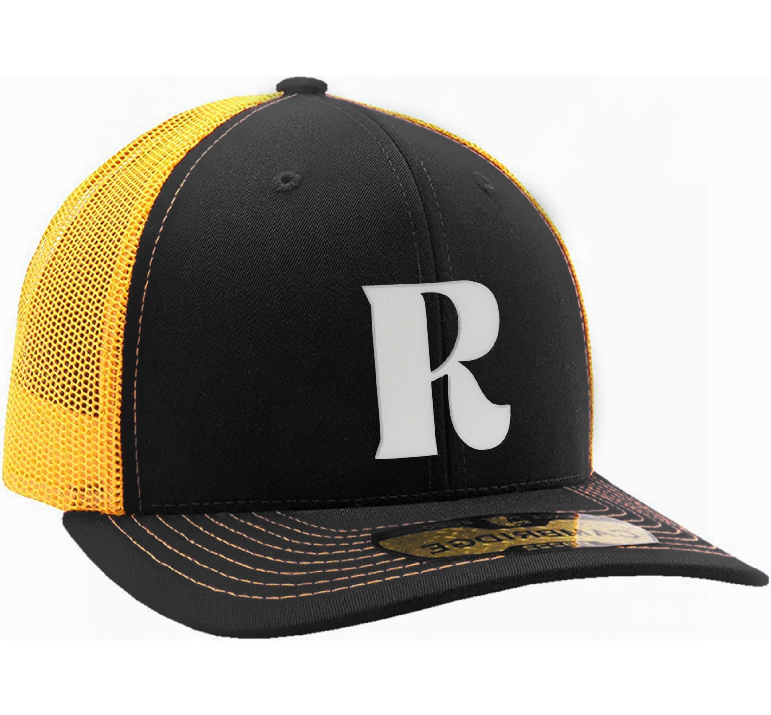 Daxton Baseball Trucker Hat 3D Capital Alphabet Letters Structured Mid ...