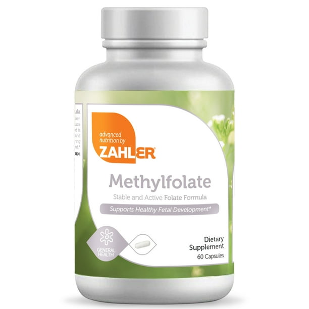 Zahler Methyl Folate (Quatrefolic Acid), 100MCG, Supports Healthy Fetal Development, Certified ...