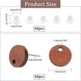 60Pcs Walnut Wood Stud Earring Findings with 316 Stainless Steel Pin ...
