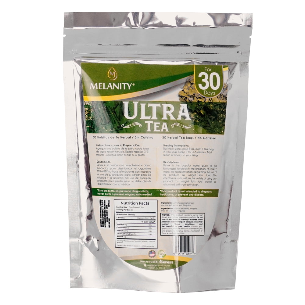 Melanity Detox Ultra Slim Tea 100% Naturals Herbs for Body Cleansing ...