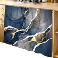Abstract Cabinet Curtains 35" W x 35" L Blue Ink Gold Foiling Ocean ...