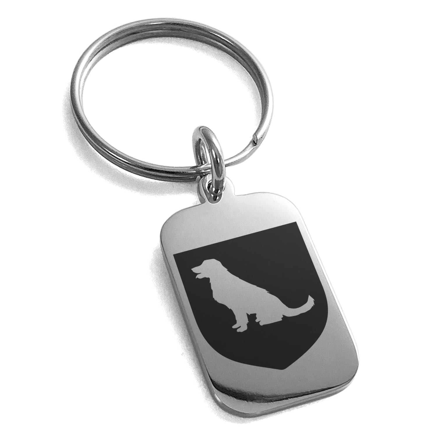 Stainless Steel Dog Loyalty Coat of Arms Shield Engraved Small ...