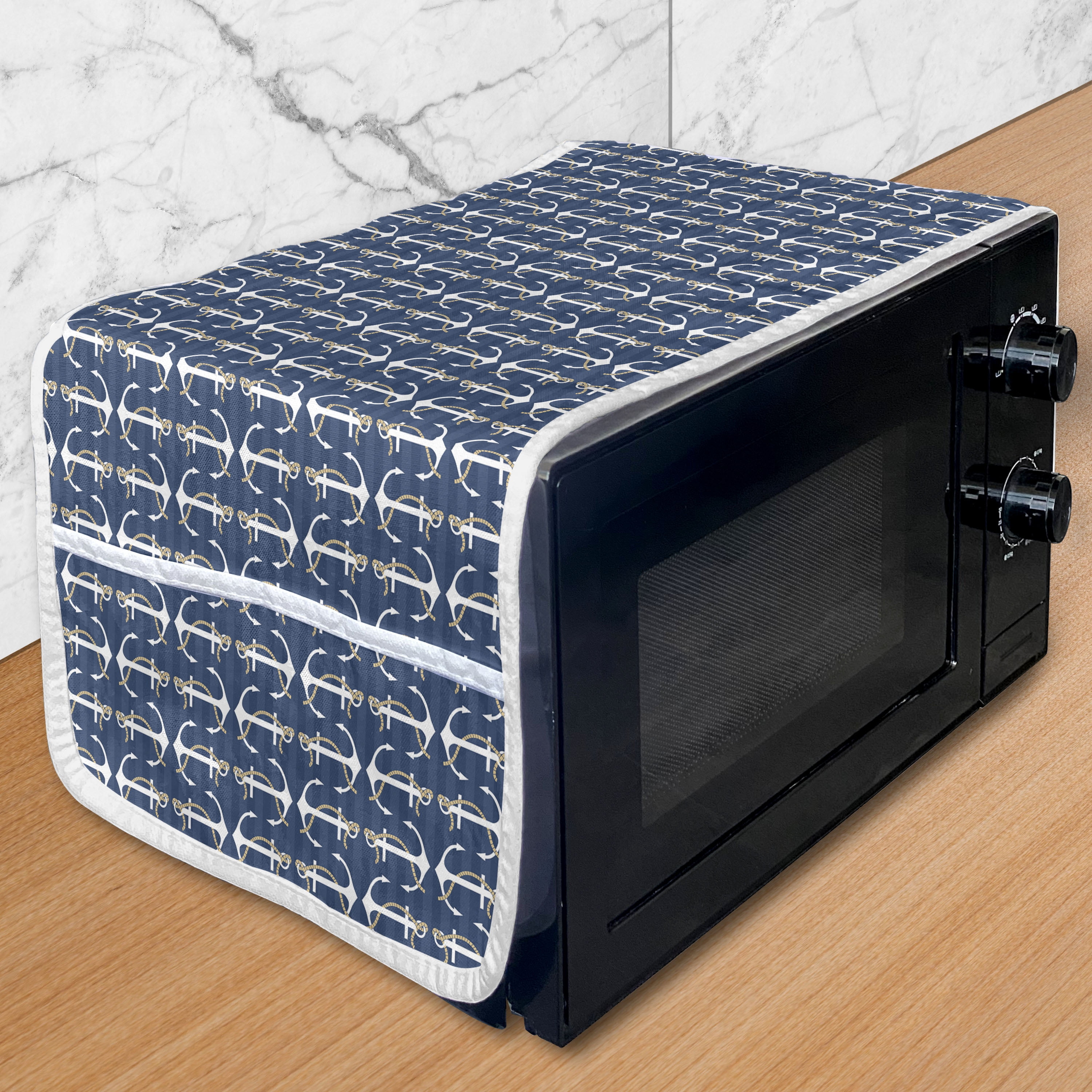 Anchor Microwave Oven Cover, Yacht Sea Theme Journey to the Ocean Sea ...