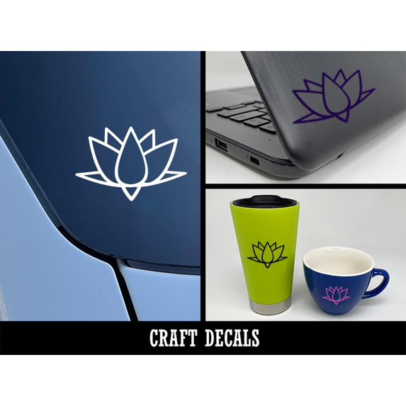 Lotus Flower Outline Craft Vinyl Indoor Outdoor Decal Sticker - Aqua ...