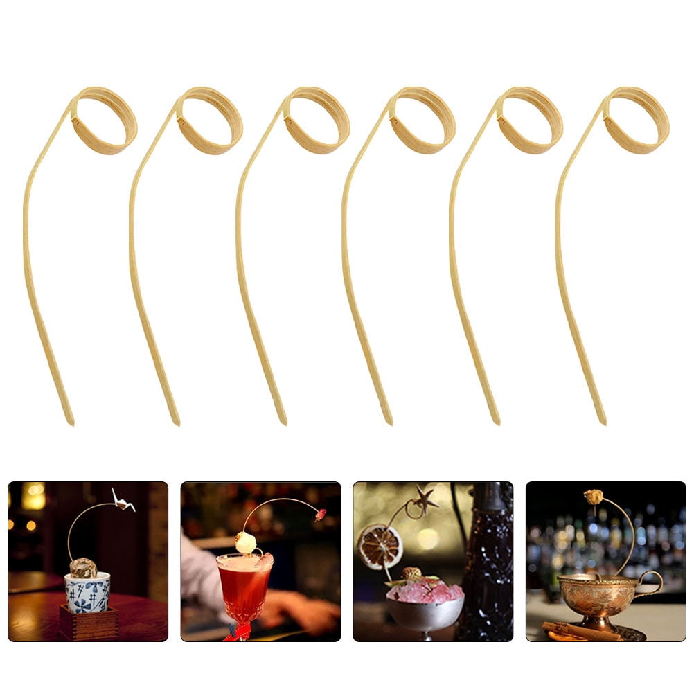 50PCS Bamboo Cocktail Stick Disposable Fruit Pick Decorative Fruit ...