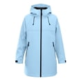 AherBiu Rain Jacket for Women Hooded Stand Collar Hiking Windbreaker ...