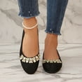 Crunowin Women's Covered Heel Flats, Rhinestone Accent Shallow-Toe ...