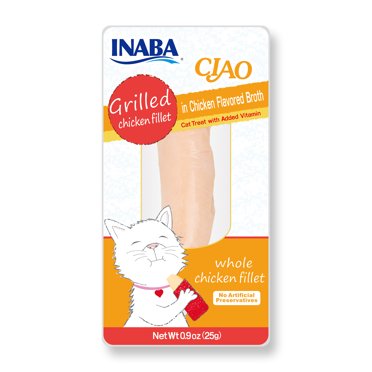 INABA Premium Hand-Cut Grilled Chicken Fillet Cat Treats w Vitamin E, 0 ...
