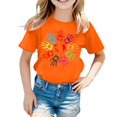 Boys Shirts T Shirt Orange Girls Round Neck Both Girls 3 To 13 Hawaiian ...