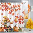 Bathroom Shower Curtain Thanksgiving Farm Dwarf Maple Leaves Waterproof ...