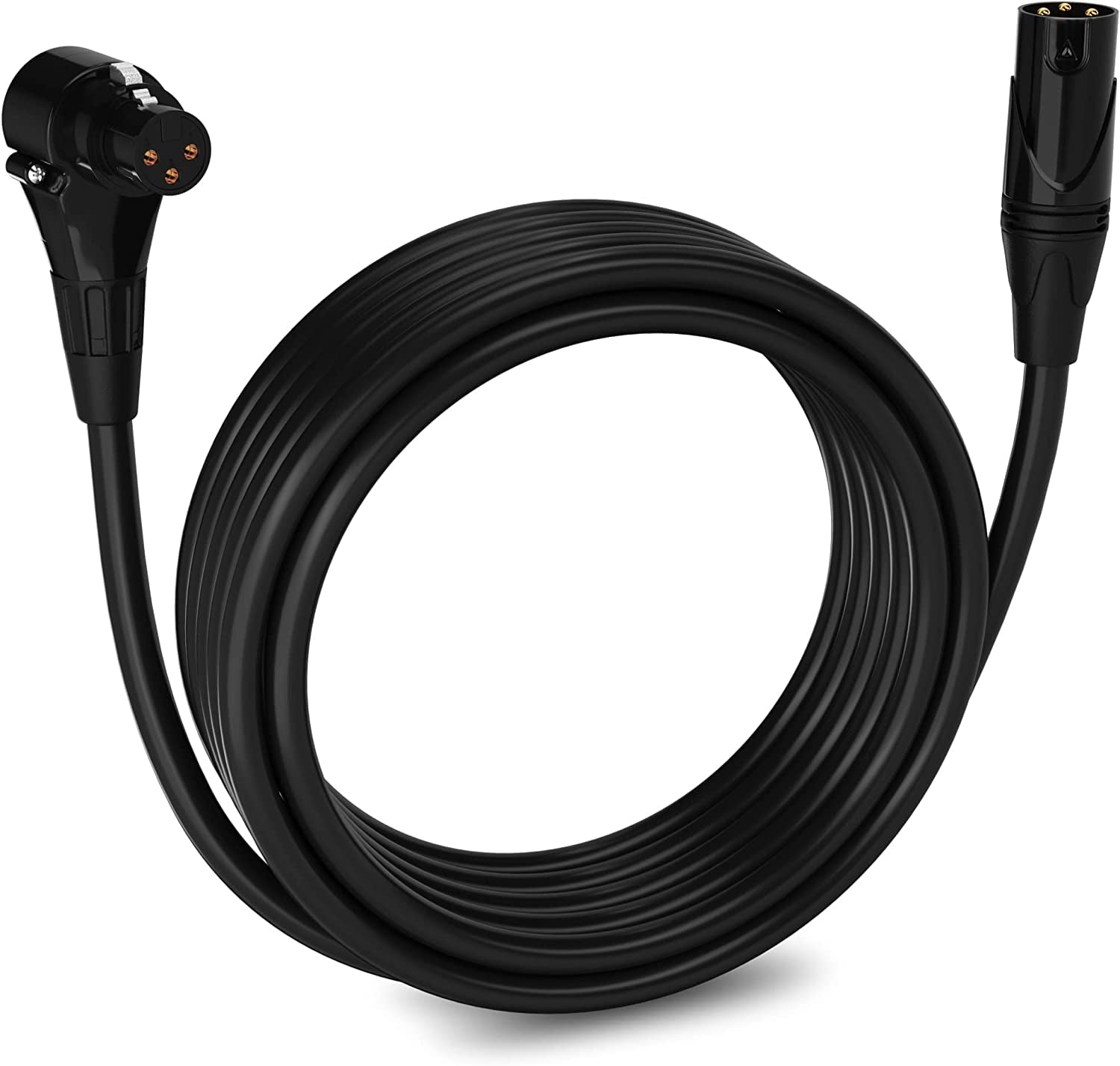 LyxPro 20 Feet XLR Cable, Right Angle Female to Male, 3 Pin Mic Cable ...