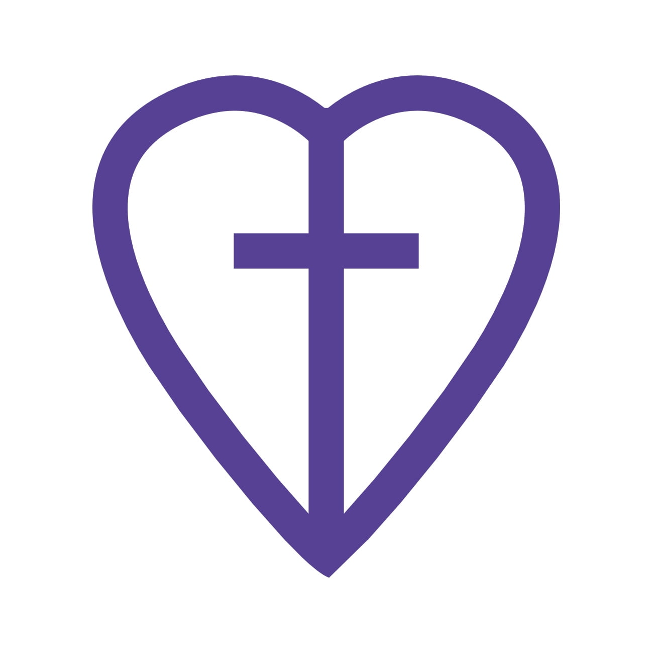 Heart with Cross Sticker Decal Die Cut - Self Adhesive Vinyl ...