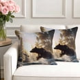 Bear Fishing Pillow Covers Set of 2, Forest Stream Animals Sunset 18x18 ...