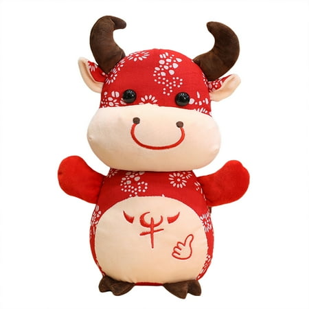 Plush Toy Colorful Cartoon Cow Toy Mascot Doll Simulation Doll Stuffed ...