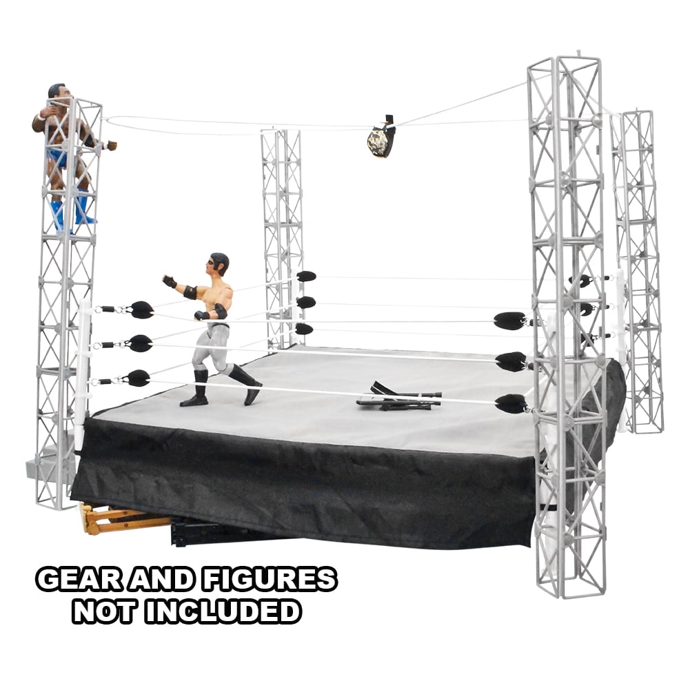 Combo Deal: Wrestling Ring for Action Figures & Highwire War Playset ...