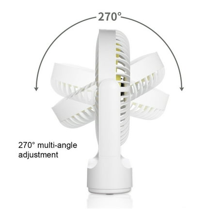 Table Fan Rechargeable Adjustable Ventilator Pocket-size Air Cooler 4 ...