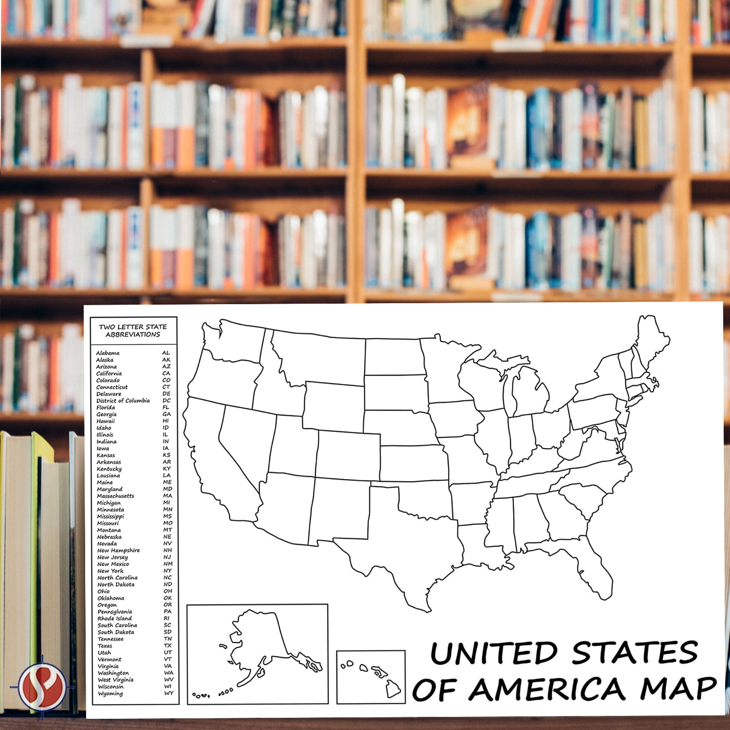 Buy United States Map - USA Poster, US Educational Map - With 2 Letter ...