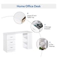 47" Computer Desk with Bookcase, 3 Drawer Home Office Writing Table ...
