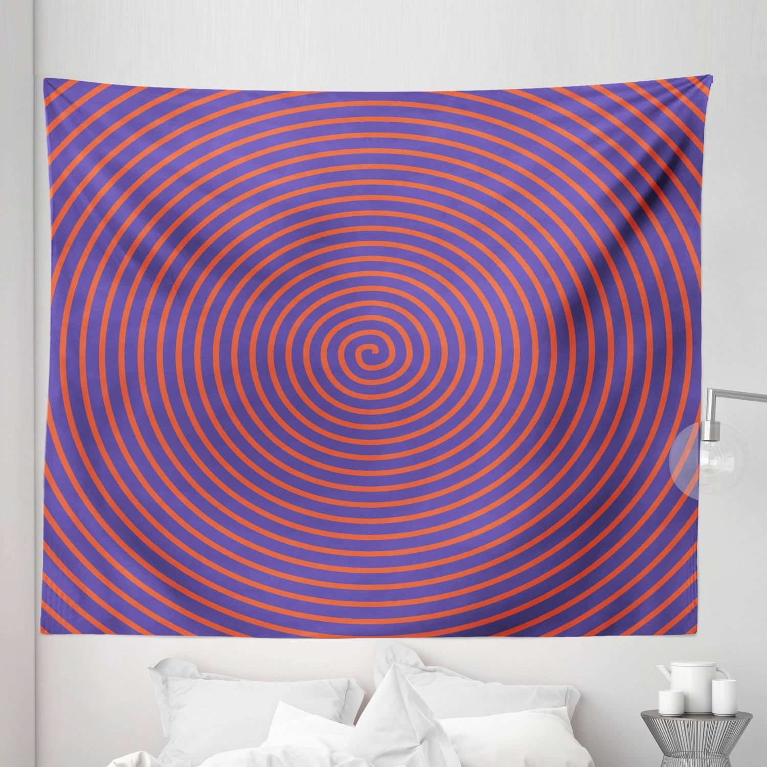 Psychedelic Tapestry, Hypnotic Spiral Pattern Spell Theme Optic ...