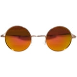Round Sunglasses - Small (43mm) Gold Frame / Red Mirror Lens - Walmart.com