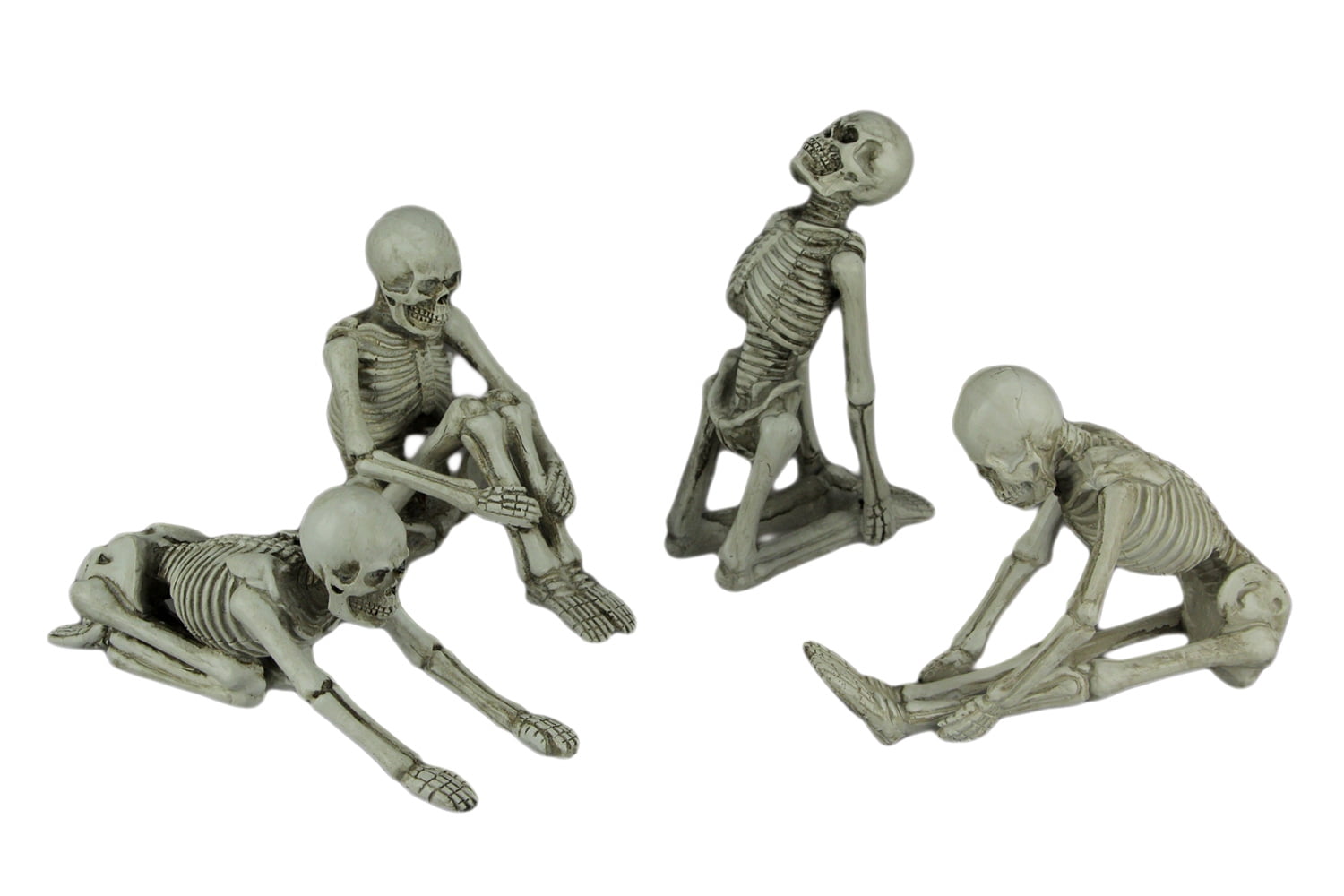 Transpac Bone Stretchers Zen Yoga Meditating Skeleton Figurines Set of ...
