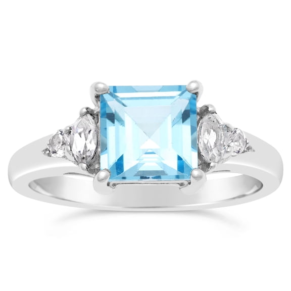 Blueheavenjewels Sterling Silver Oval Cut Blue Created Iolite Ring with ...