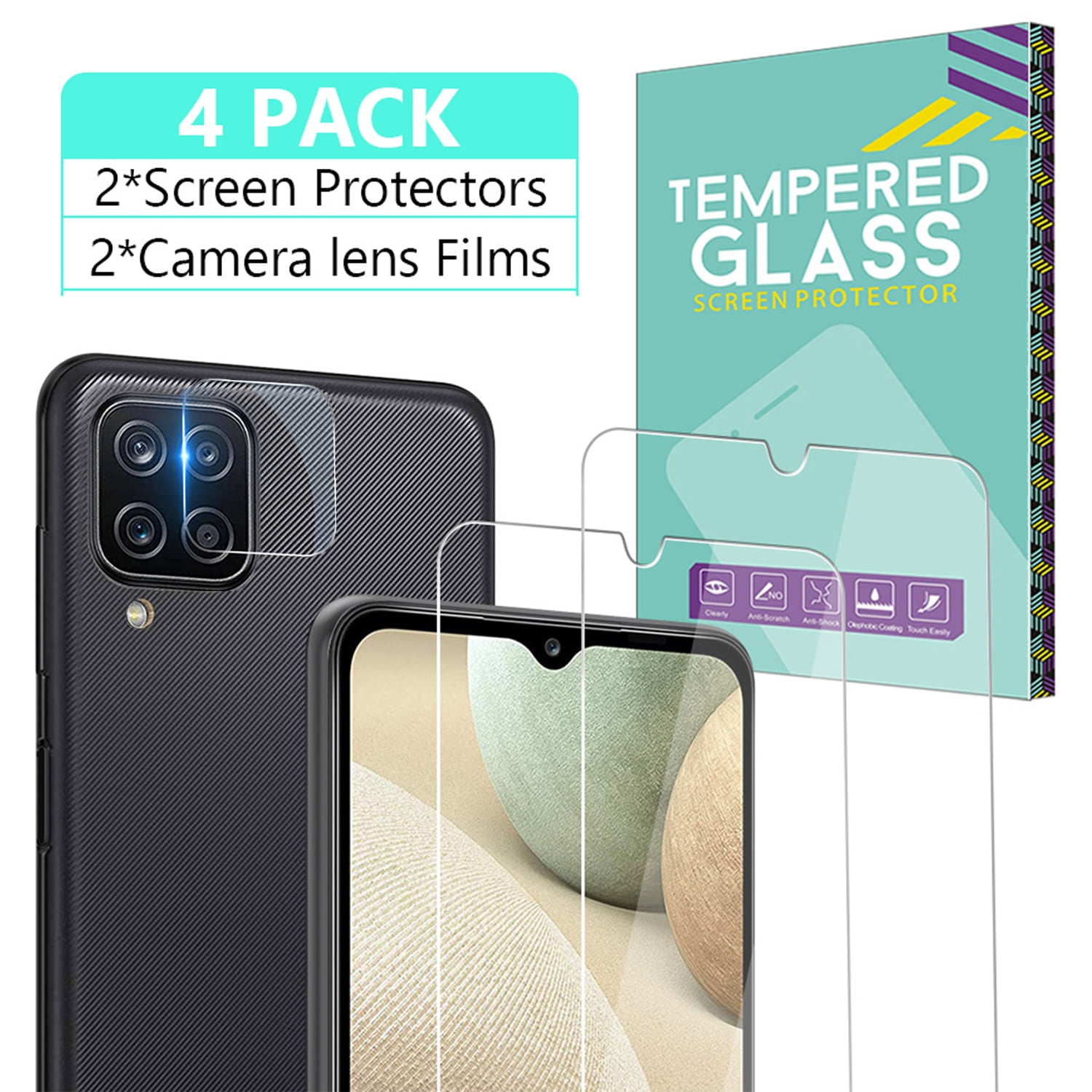 Xihaiying Samsung Galaxy A12 Screen Protector Tempered Glass (2-Pack ...
