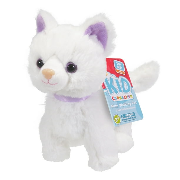 Kid Connection Mini Walking Pet, White Cat - Walmart.com