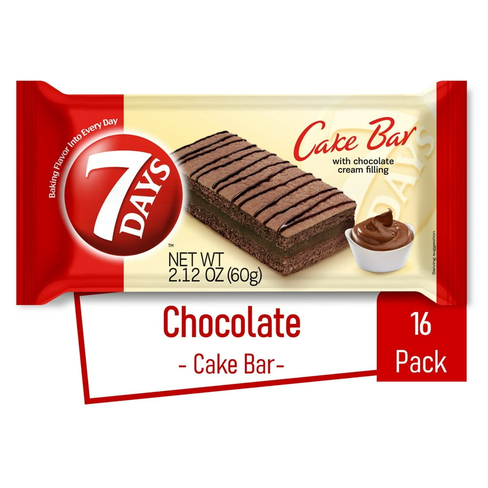 7Days Cake Bars, Chocolate, 2.12oz (Pack of 16) - Walmart.com - Walmart.com