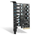 YEELIYA 8-Port USB PCIe Card, 10Gbps Computer Network Hub, USB to PCIe Adapter Support for ...