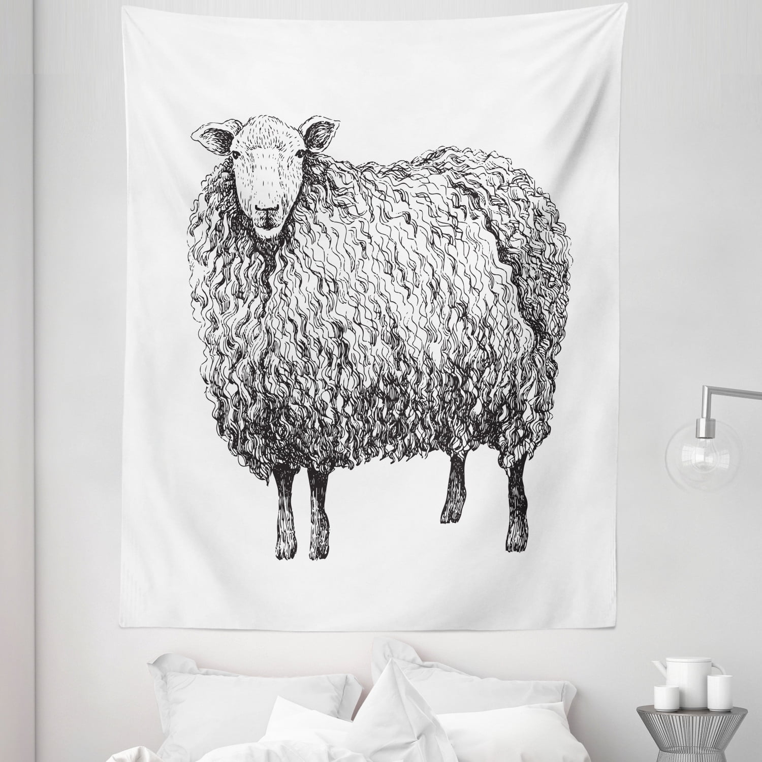 Sheep Tapestry, Lamb Livestock Animal Vintage Style Country Farmland ...