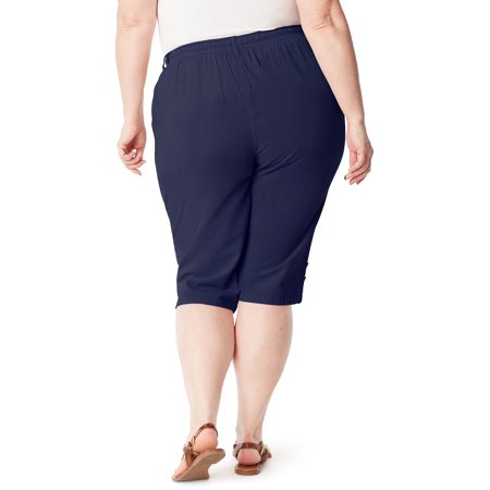 Erika - Erika Women's Plus Size Brit Soft Capri - Walmart.com - Walmart.com
