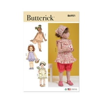 Butterick Sewing Pattern 6987 - Toddlers' Dresses and Rompers, Size: A ...