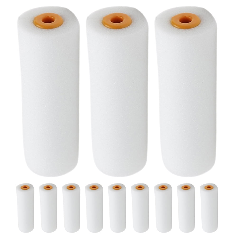 Cubiertas de rodillos de pintura de espuma, 12 Uds., pequeño rodillo de ...